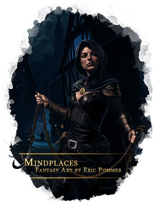Thief with grappling hook - RPG Spot Art - Mindplaces | DriveThruRPG